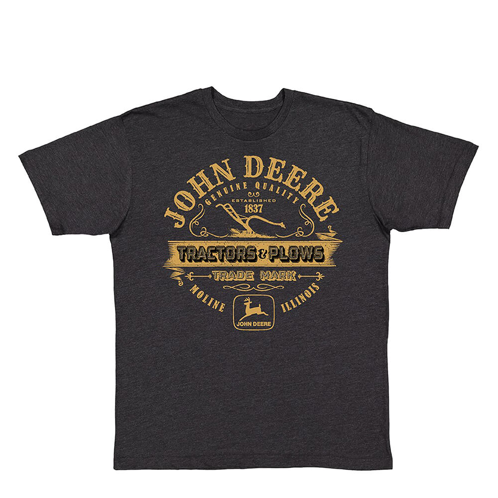 John Deere Tractors & Plows Graphic Tee - Black Heather – Workwear ...